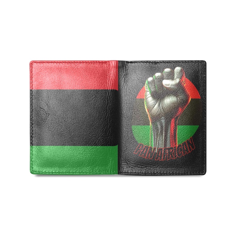 Pan African Fist Pump Wallet for Men, Bifold Wallet, RBG Flag Mens ...