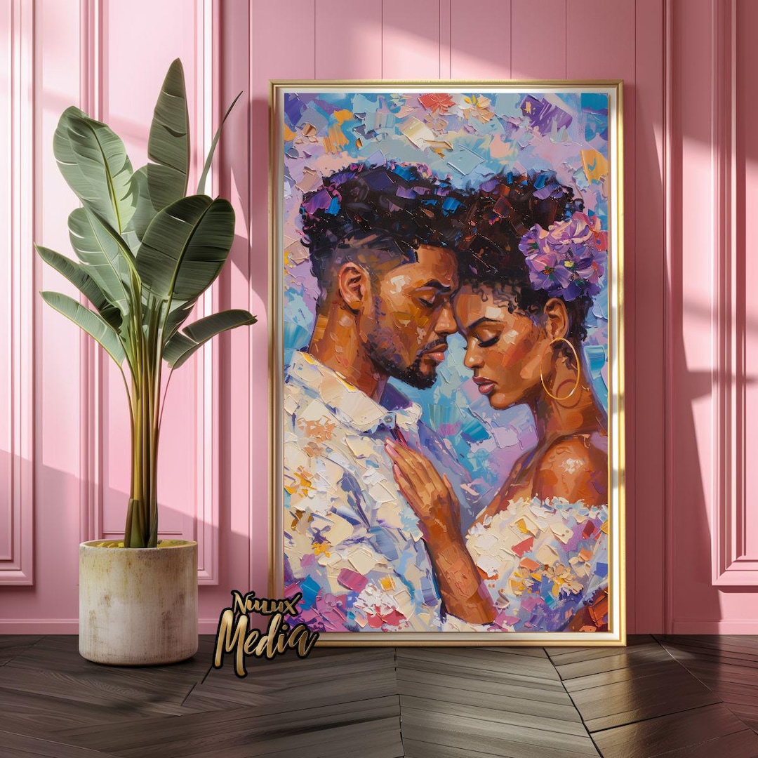 Black Love, African Art Decor, Romantic Couple Art, Wall Art Printable ...