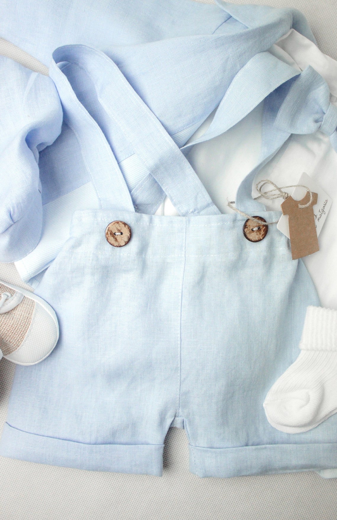 Christening Outfit for Boy LINEN Baptism BABY BLUE Linen - Etsy