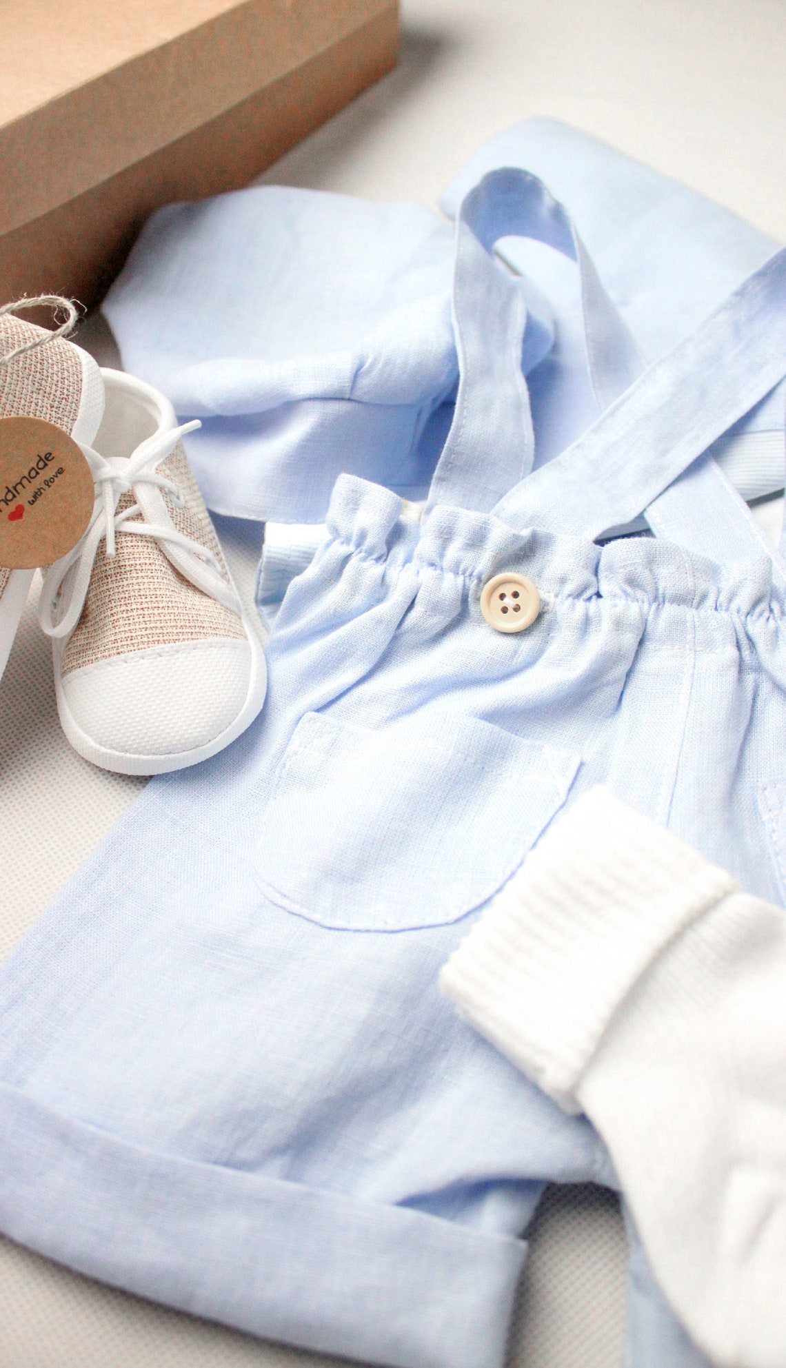 Christening Outfit for Boy LINEN Baptism BABY BLUE Linen - Etsy