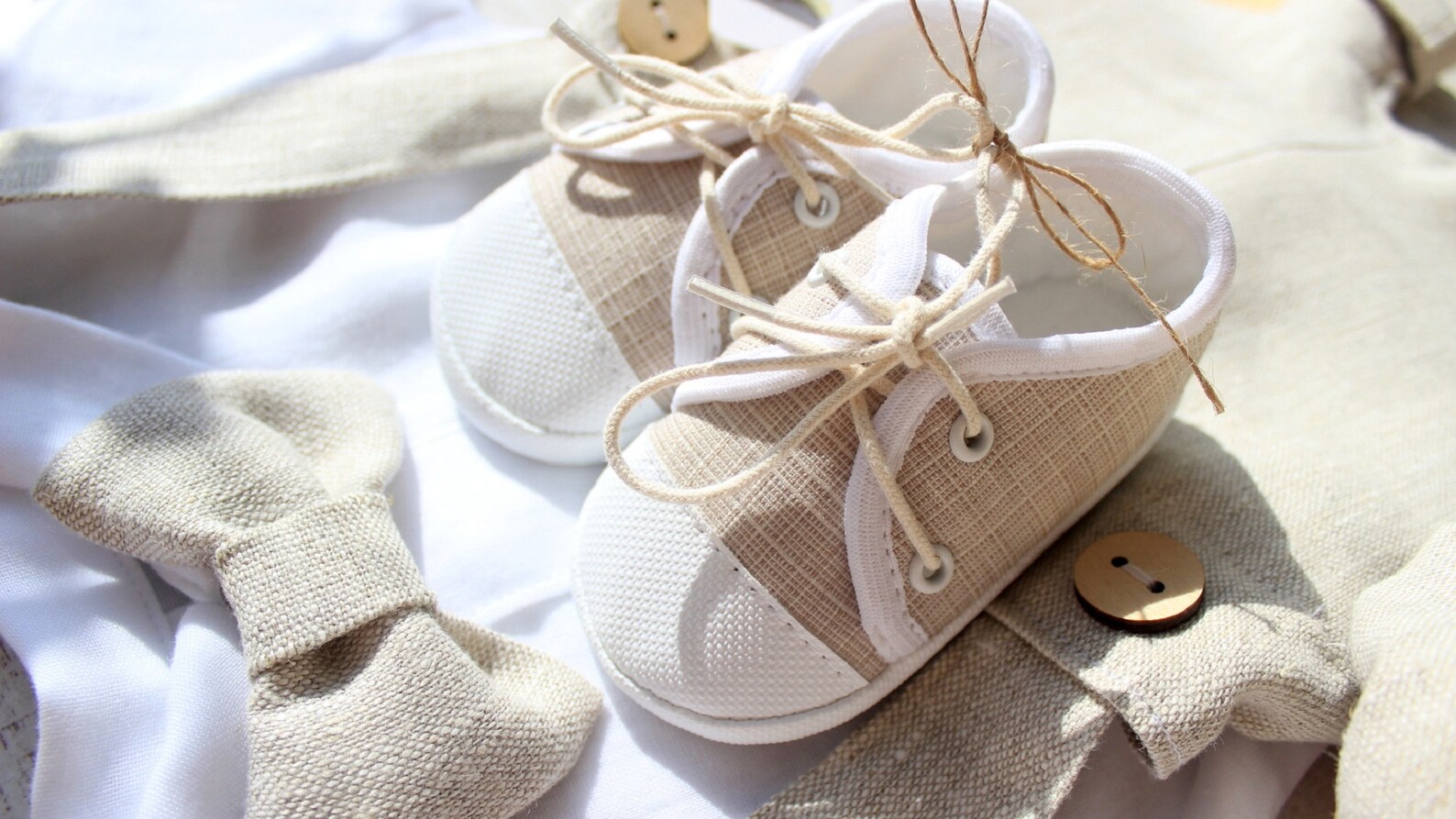 Christening Set for Boy, LINEN , Baptism, BEIGE Linen Outfits, Outfit ...