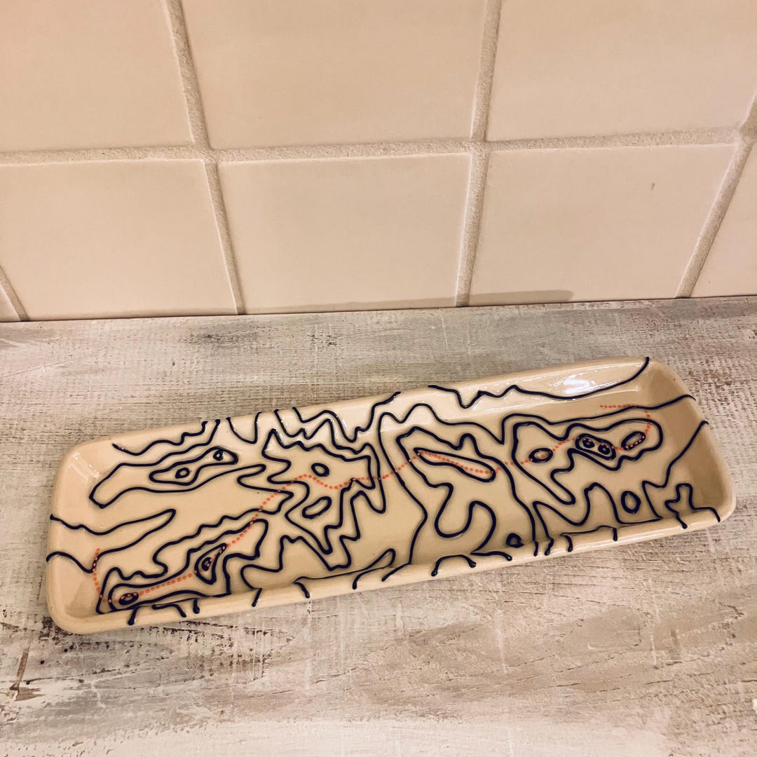 Devil's Path Long Tray Catskills Map Pottery Handmade Pottery ...
