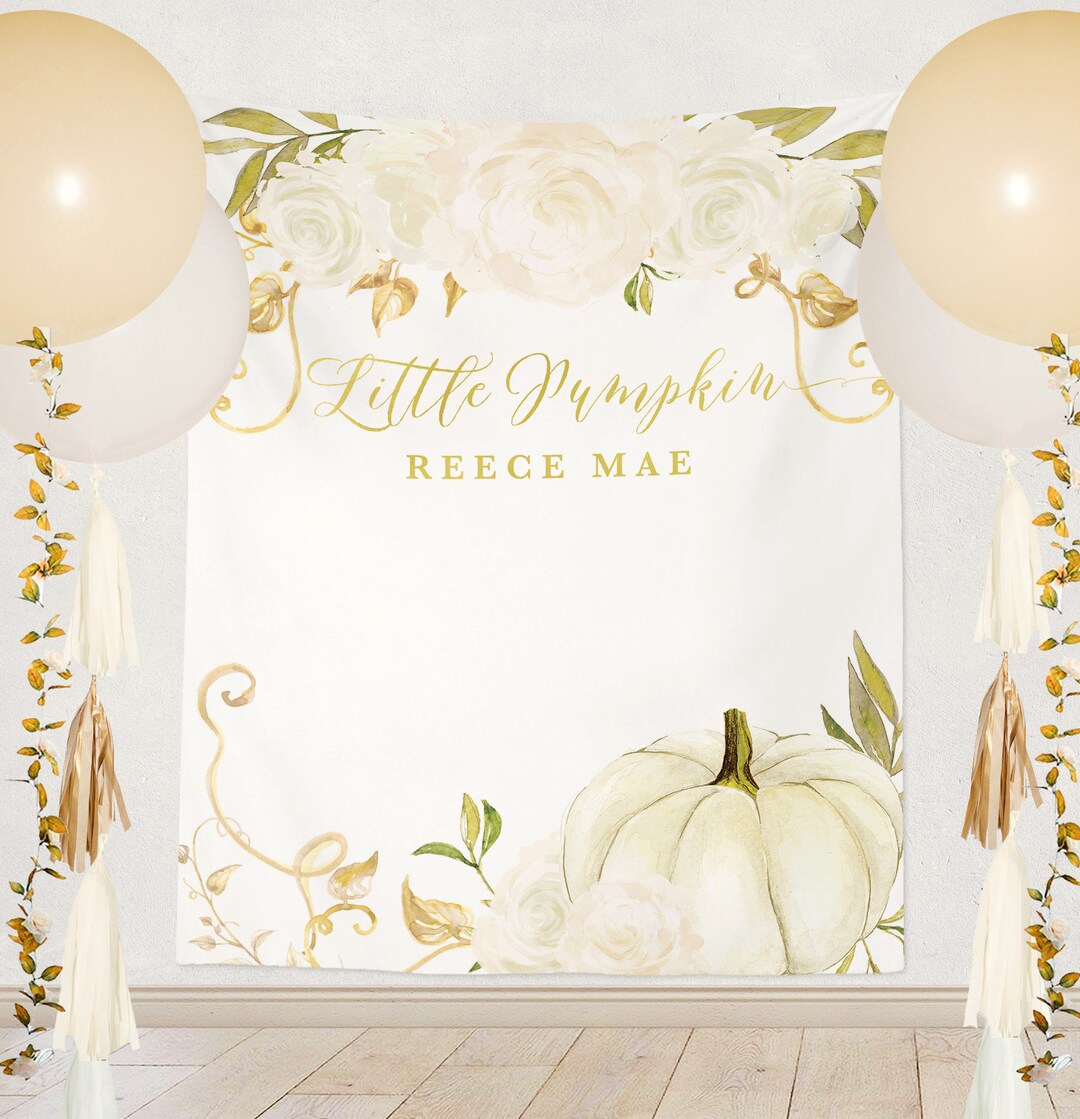 Fall Baby Shower Photography Backdrop, Little Pumpkin on the Way Baby ...