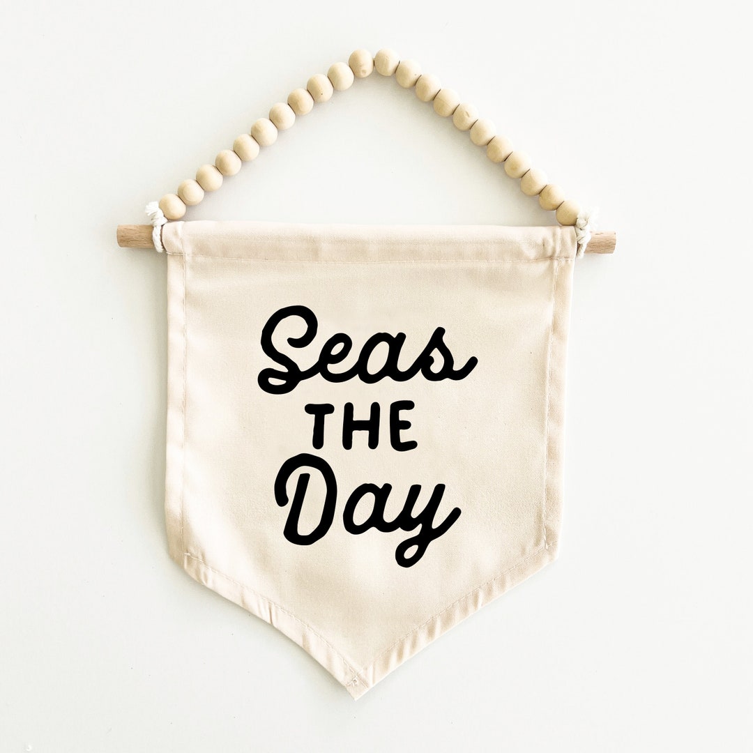 Seas the Day Canvas Hang Sign: Beach House Decor, Coastal Decor, Beach ...