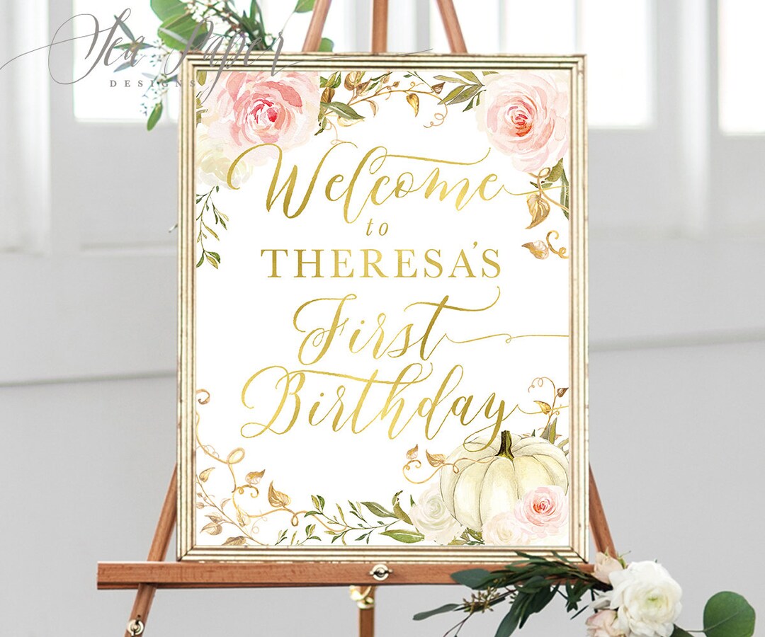 Fall Welcome Sign for Any Event! Fall Pink Pumpkin Welcome Sign ...