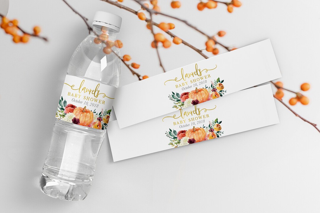 Fall Water Bottle Labels, Fall Pumpkin Water Bottle Labels - Printed ...