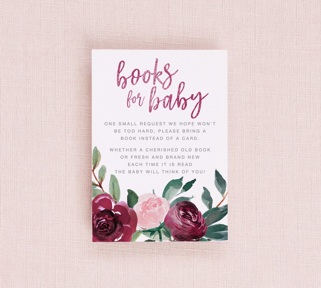 Printable Books for Baby Card, Bring a Book Instead of Card, Stock the ...