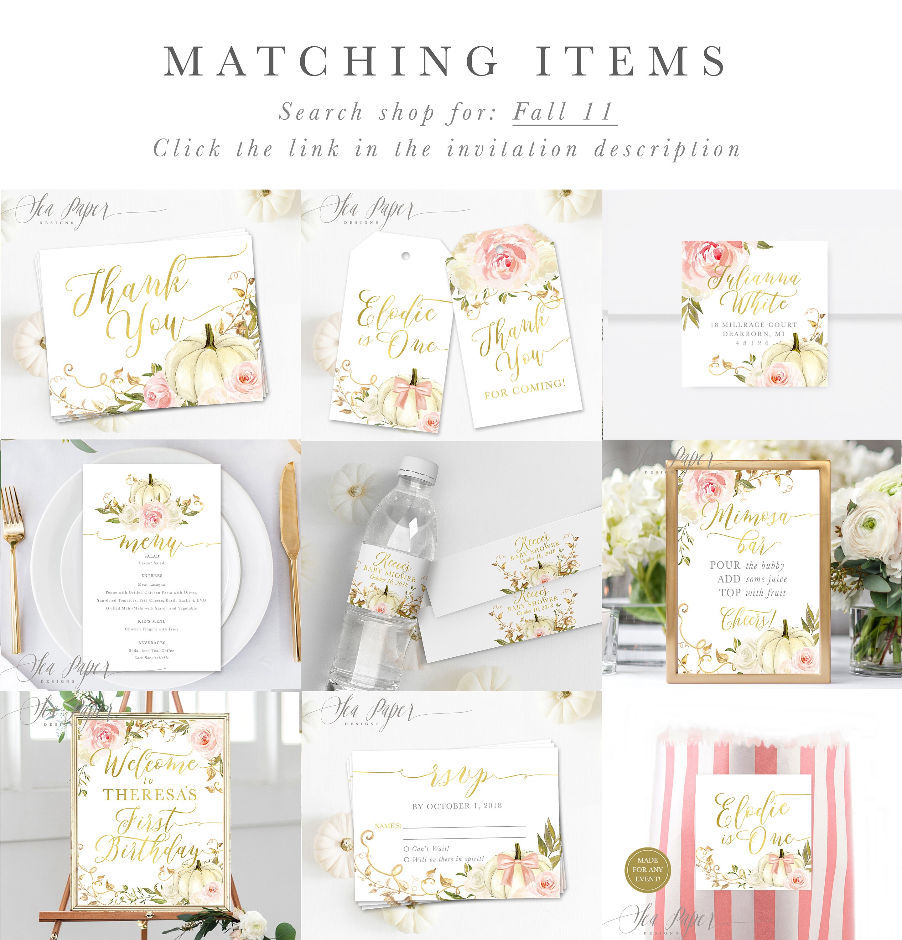 Fall Brunch & Bubbly Bridal Shower Invitation: Autumn Bridal - Etsy