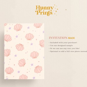 Mermaid Birthday Party Invitation, Shellebration Birthday, Shell Invite ...