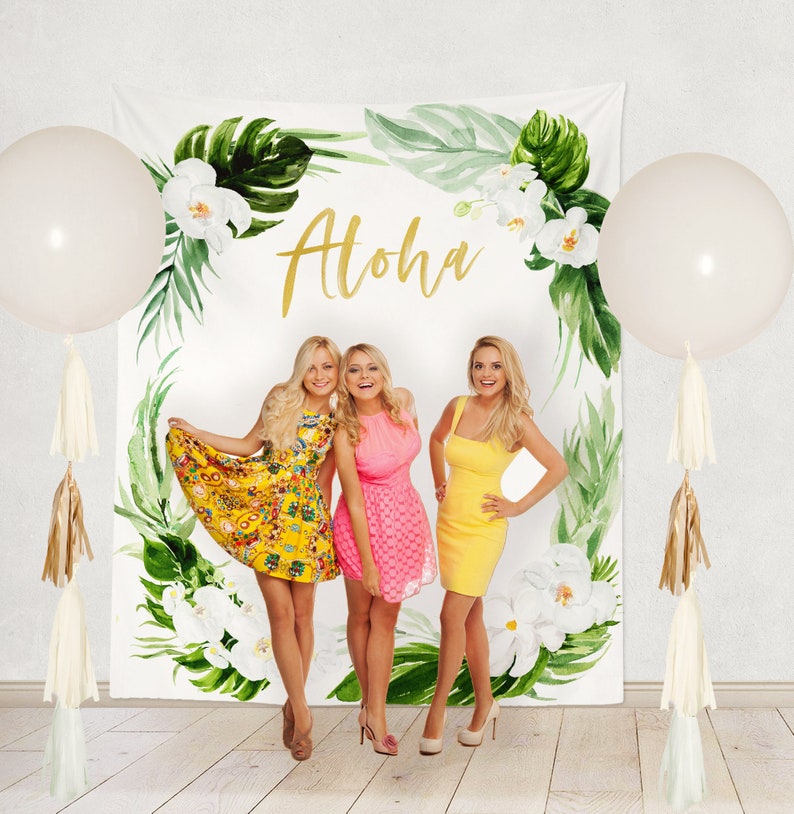 Aloha Photography Backdrop, Tropical Photo Backdrop, Baby Shower ...