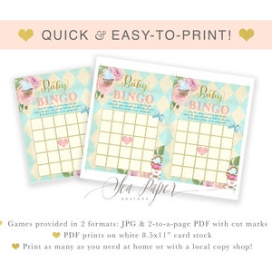 Alice in Wonderland Baby Shower Games Pack, Alice in Wonderland ...