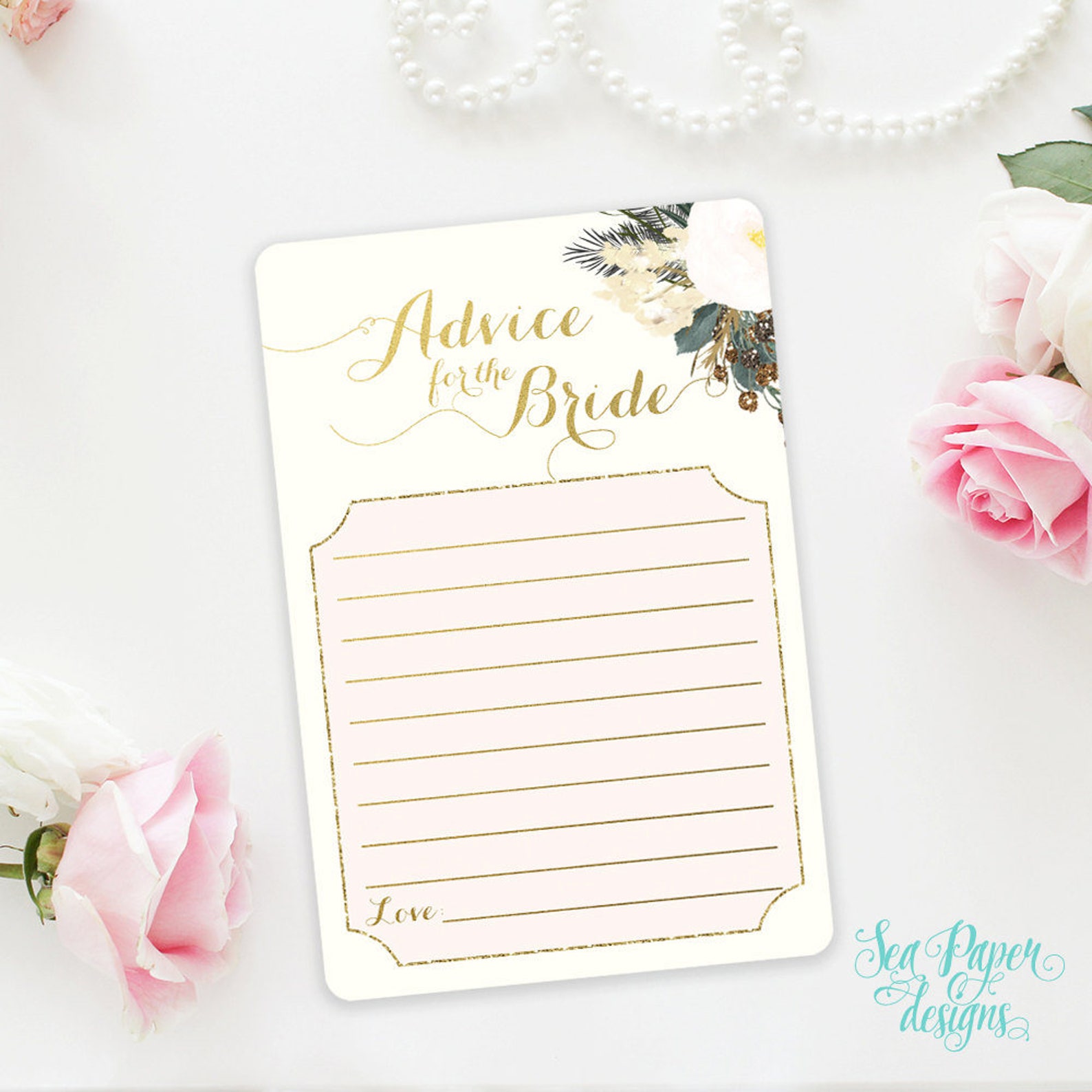 Advice for the Bride Cards - Bridal Shower Game - Printed or Digital ...