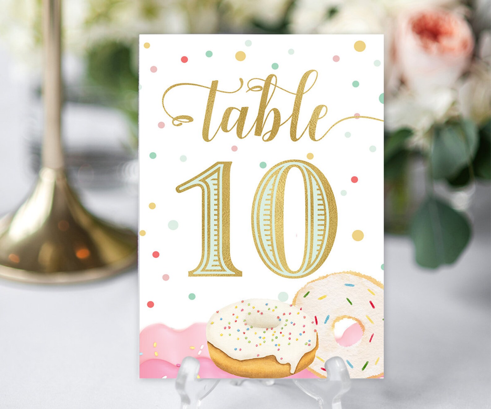 Printable Donut Table Numbers Floral Table Number Donut - Etsy