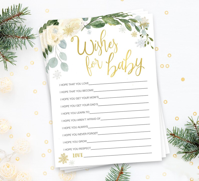 Printable Wishes for Baby Game Wishes for Baby Cards Baby - Etsy