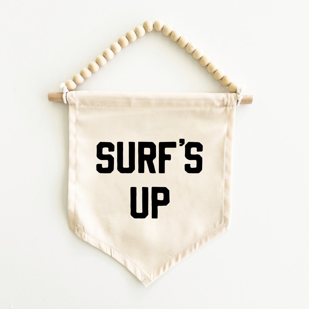 Surf's up Canvas Hang Sign: Surf Decor for Kid's Rooms, Surf Nursery ...