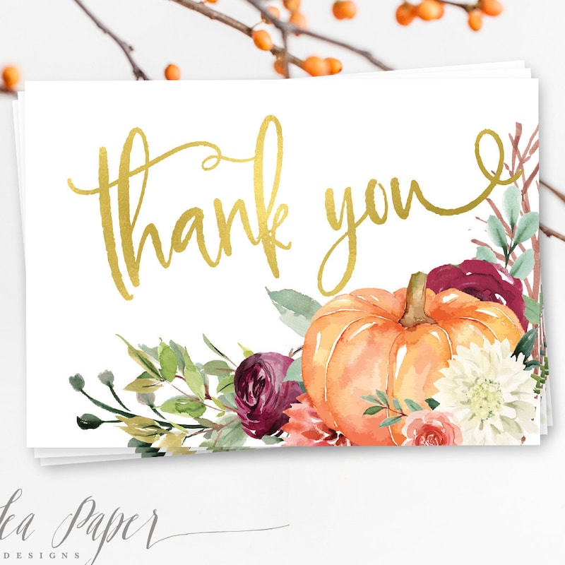 Fall Thank You Cards - Etsy