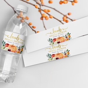 Fall Water Bottle Labels, Fall Pumpkin Water Bottle Labels - Printed ...