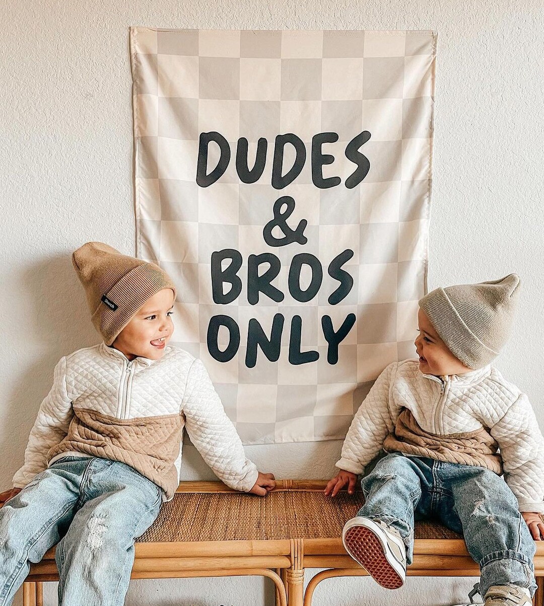 Dudes & Bros Only Easy Hang Banner™ for Boy's Room, Boys Playroom or ...