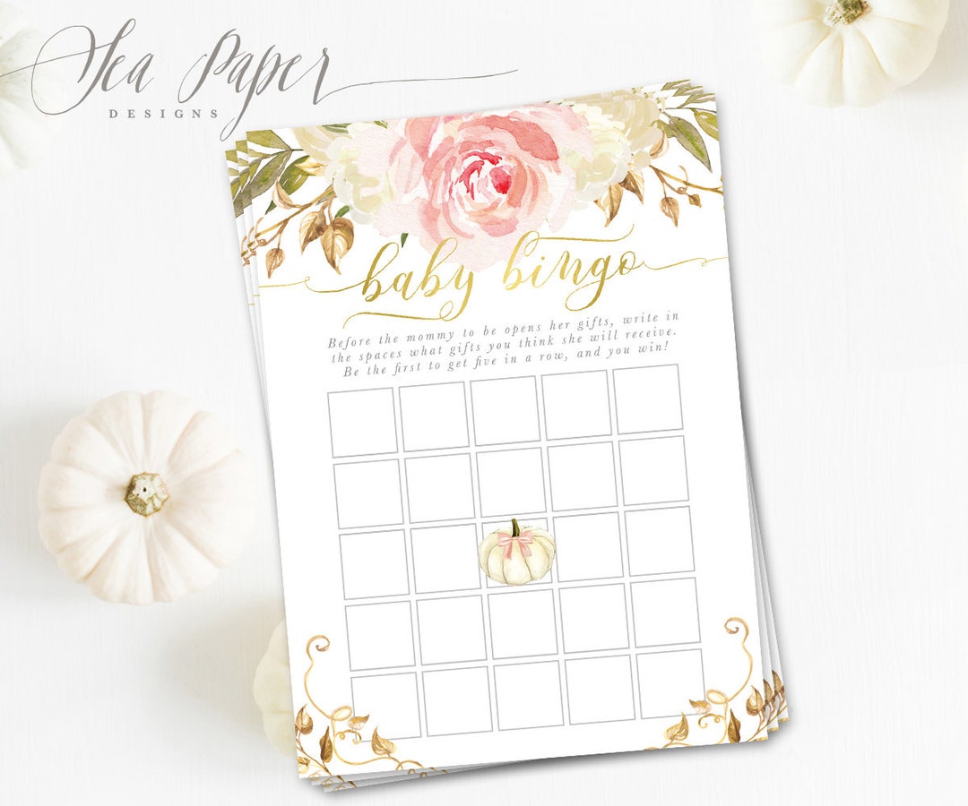 Fall Baby Bingo Baby Shower Game Card, Fall Baby Shower Games ...