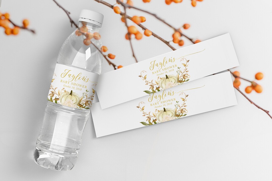 Fall Water Bottle Labels, Pumpkin Water Bottle Labels - Printed ...