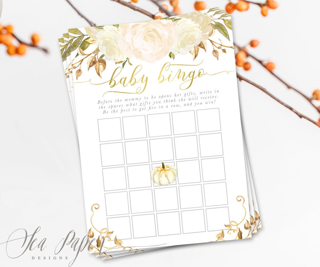 Fall Baby Bingo Baby Shower Game Card, Fall Baby Shower Games ...