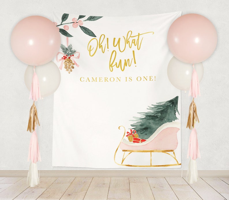 Winter Birthday Party Backdrop Holiday Birthday Party | Etsy