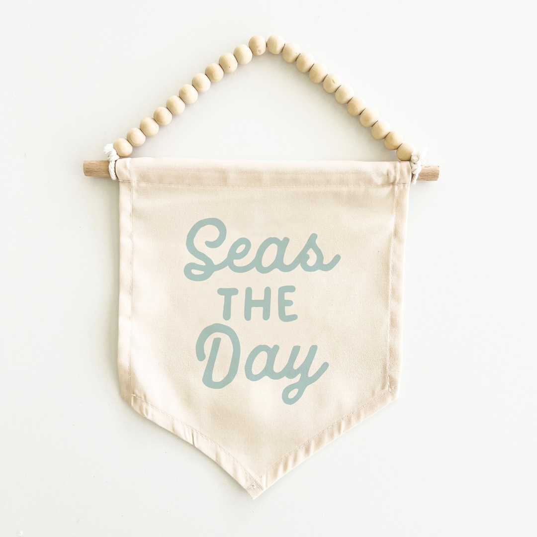 Seas the Day Canvas Hang Sign: Beach House Decor, Coastal Decor, Beach ...
