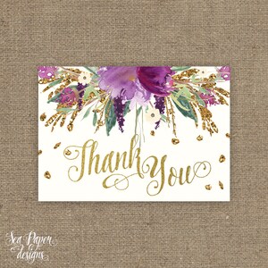 Folded Thank You Cards - Printed or Printable - Made to Match Any ...