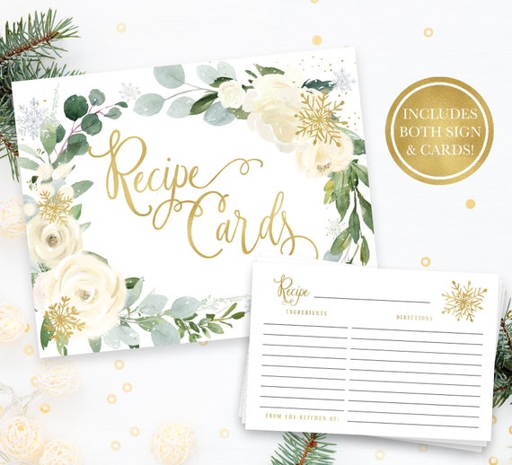 Recipe for The Bride To Be Card, Printable Bridal Shower Recipe Cards ...