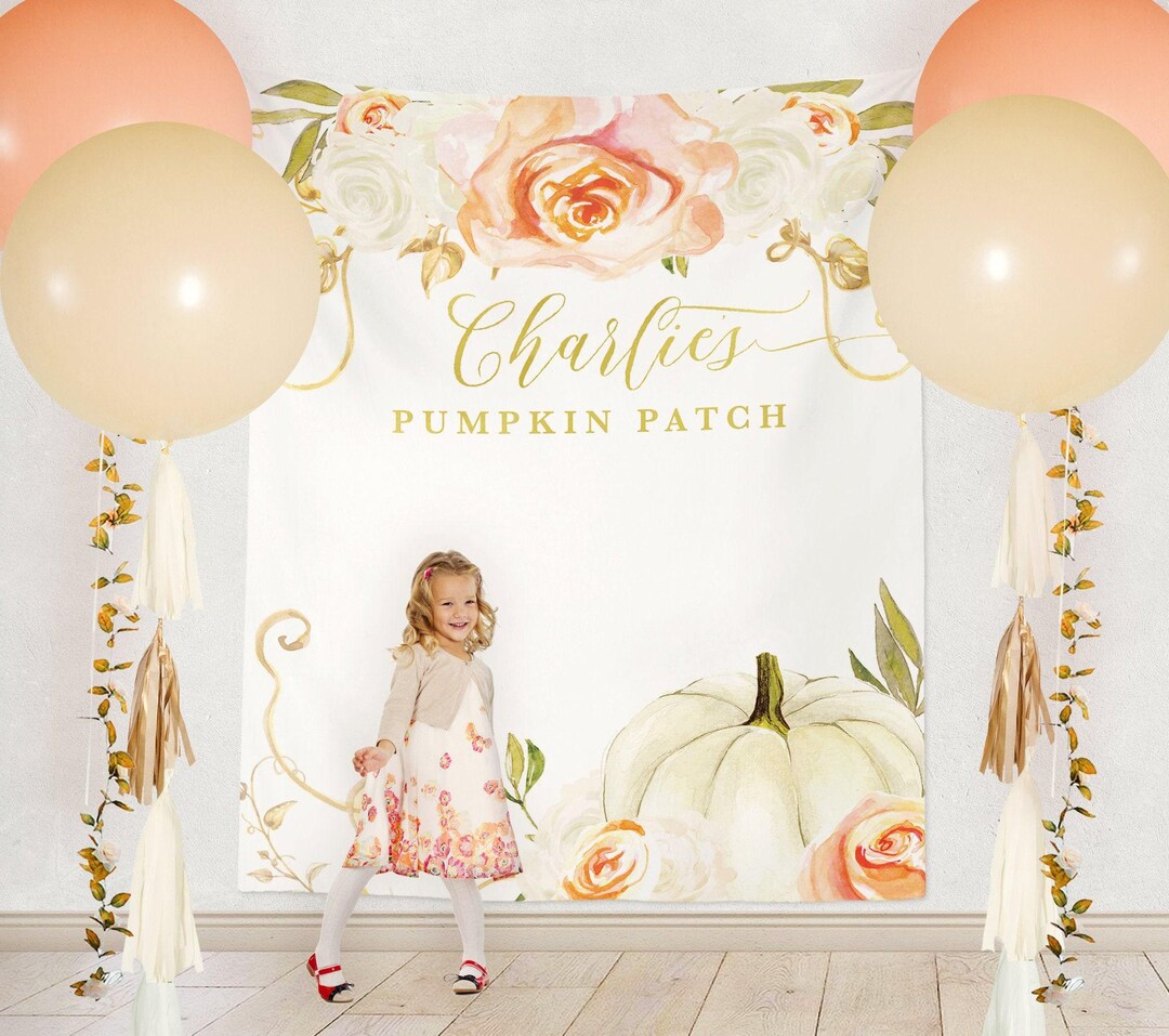 Pumpkin Patch Party Backdrop: Girl Fall Birthday Photography Backdrop ...
