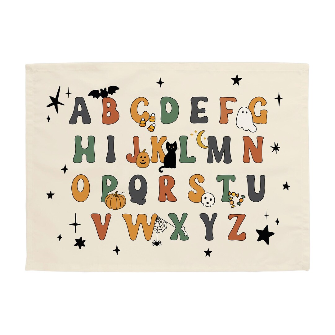 Halloween Alphabet© Fabric Easy Hang Banner™ Halloween Kid's Room Decor ...