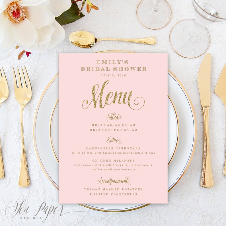 Party Menu Printed or Digital Made to Match Any Design in - Etsy