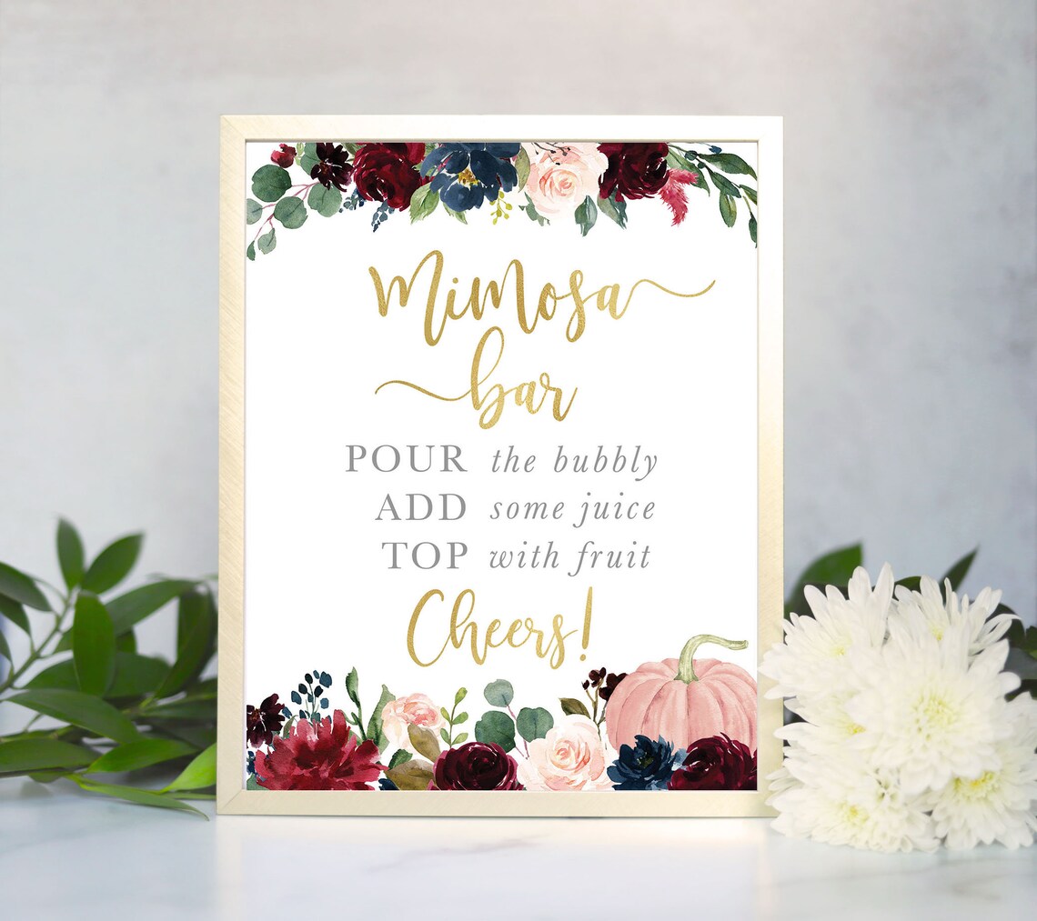 Fall Printable Mimosa Bar Sign Mimosa Bar Sign Instant - Etsy