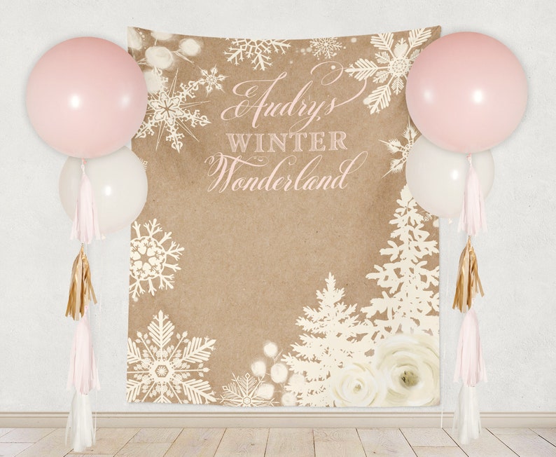 Winter Wonderland Birthday Party Backdrop Holiday Birthday | Etsy