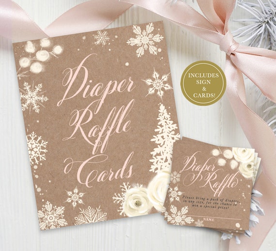 Diaper Raffle Cards and Sign, Printable Baby Shower Game, Diaper Raffle ...