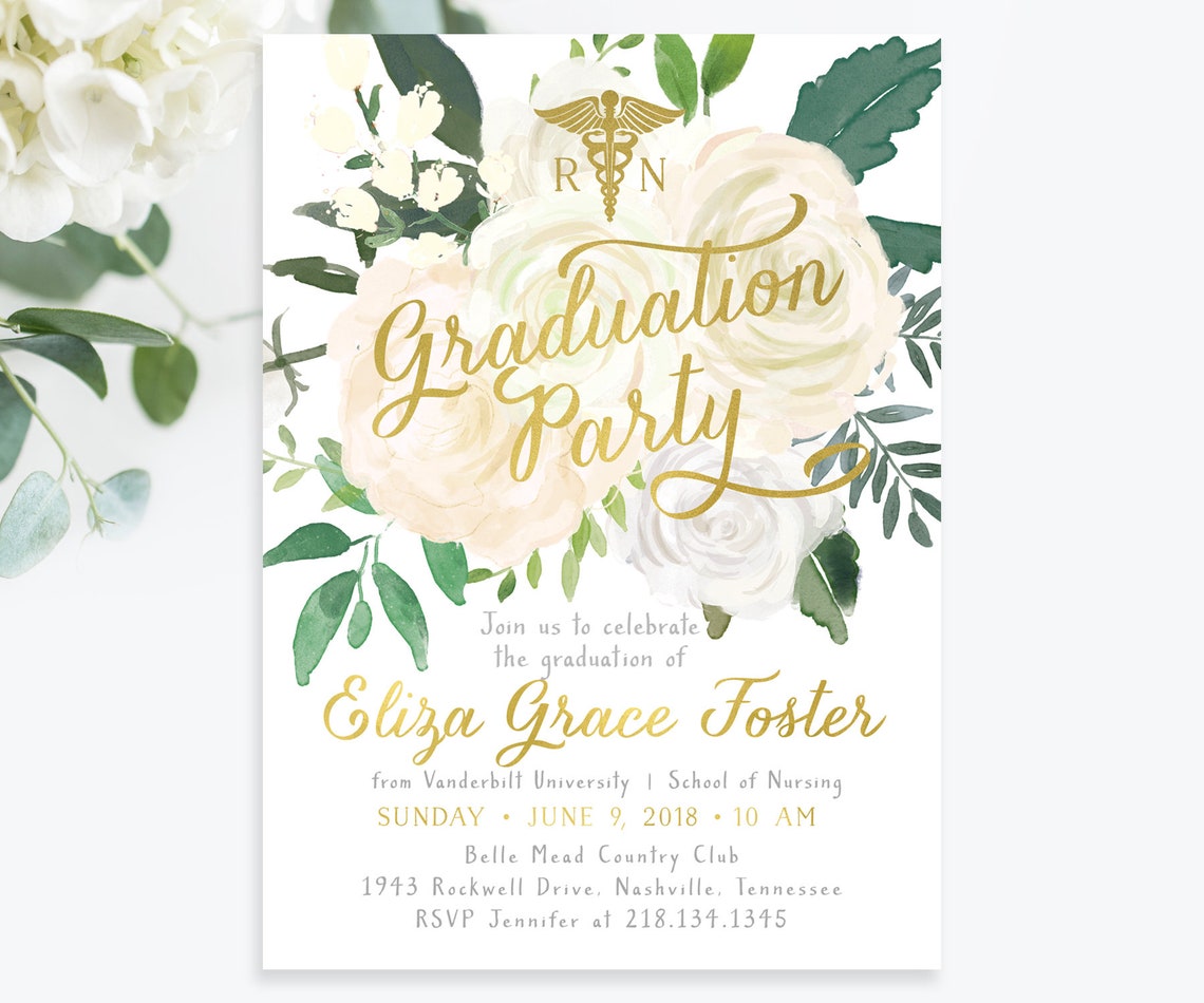 Nursing Graduation Party Invitation Nursing School College | Etsy