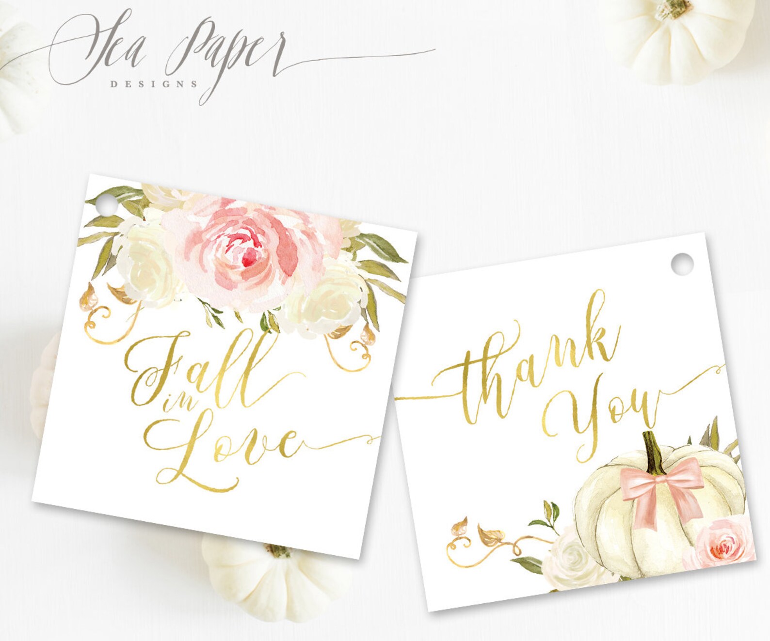 Fall Favor Thank You Tags Printed or Digital Square Fall - Etsy