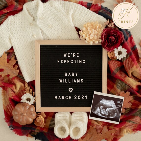 Fall Pregnancy Announcement Editable Fall Pregnancy Announcement Fall 