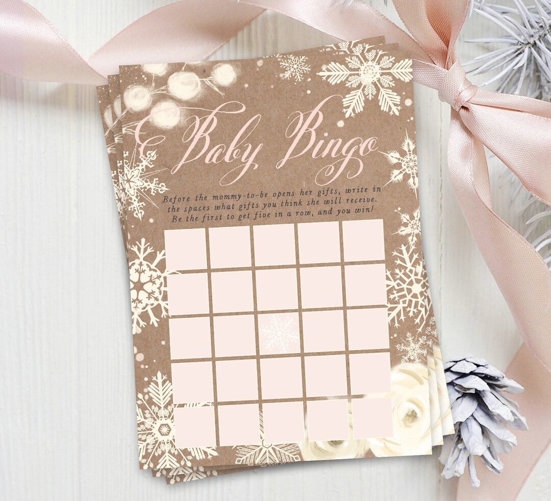 Printable Pink Baby Bingo Baby Shower Game Card, Printable Baby Shower ...