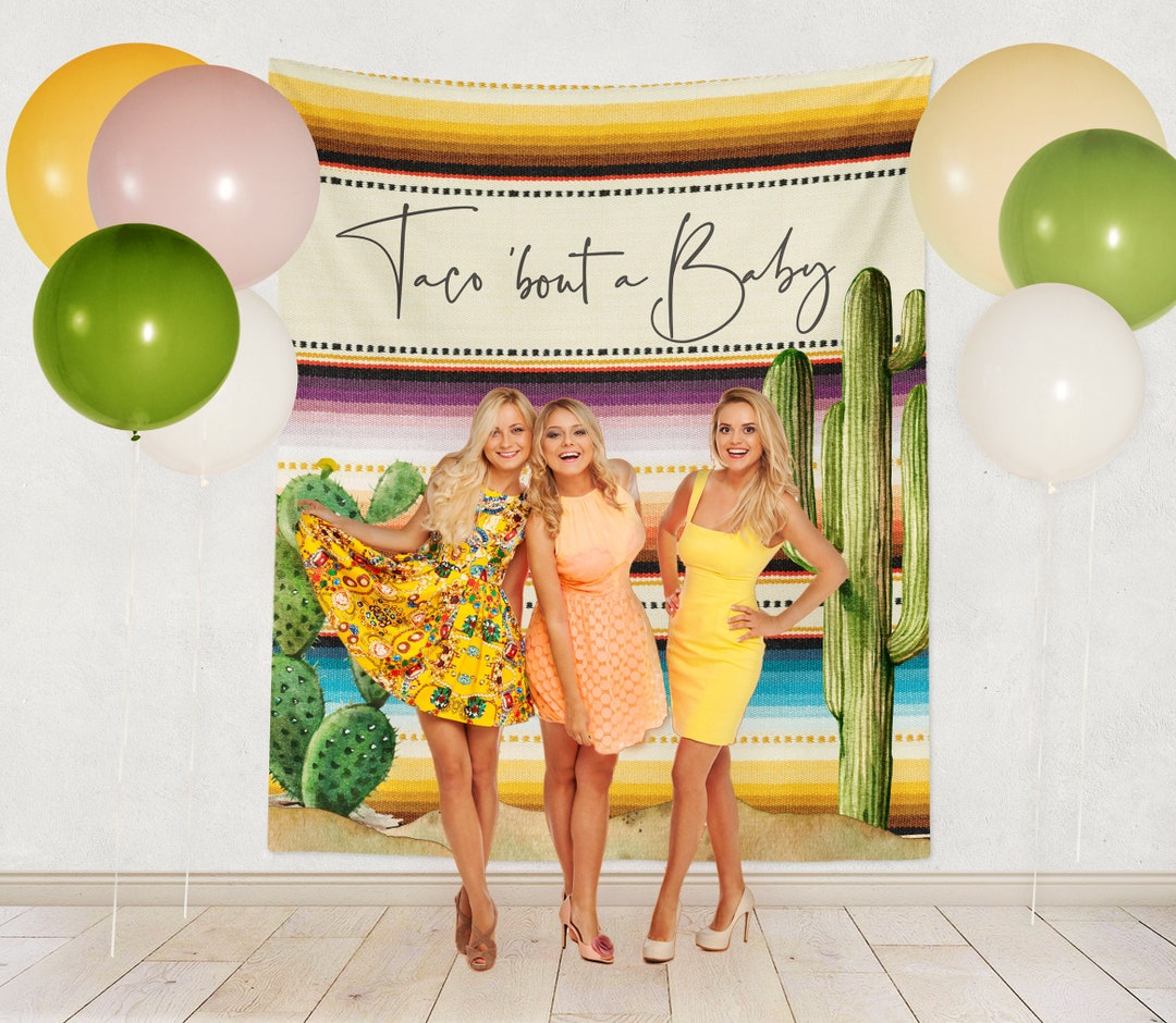 Taco 'bout a Baby Photography Backdrop, Baby Shower Backdrop, Fiesta ...