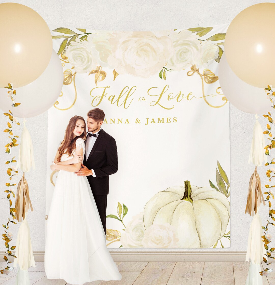Photography Backdrop: Fall Wedding Backdrop, Fall in Love, Fall Bridal ...