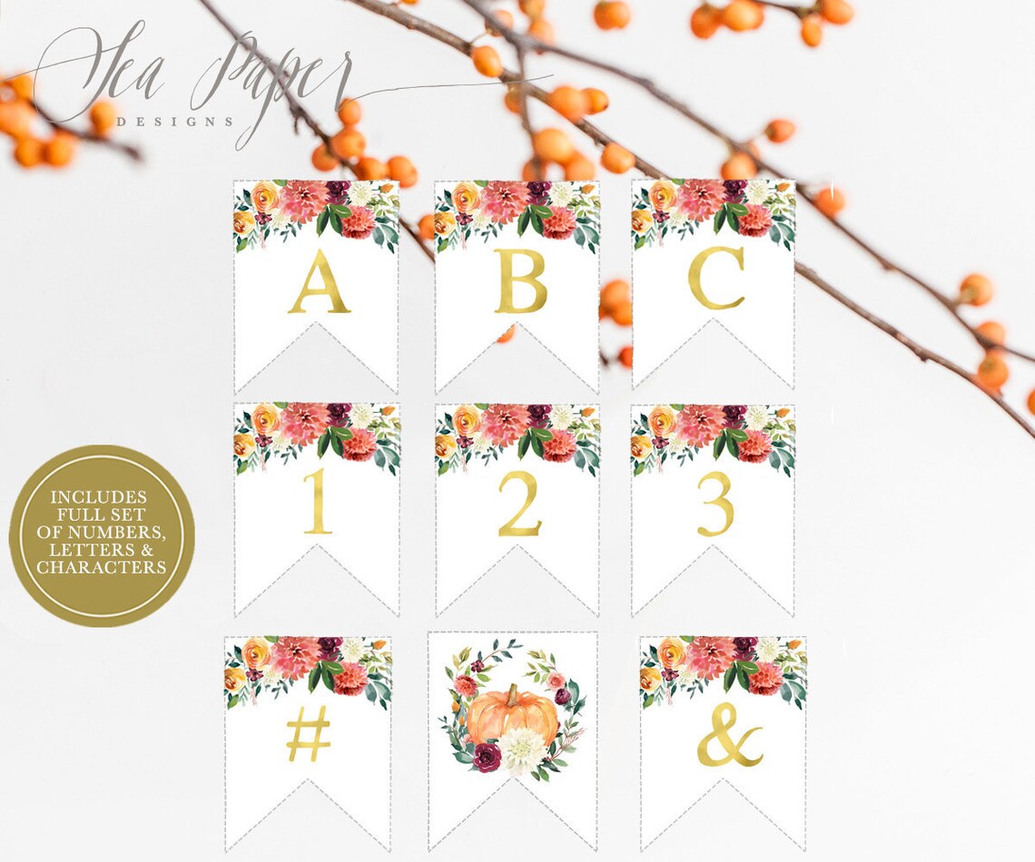 Printable Fall Banner: Pumpkin Banner Printable Party Banner - Etsy
