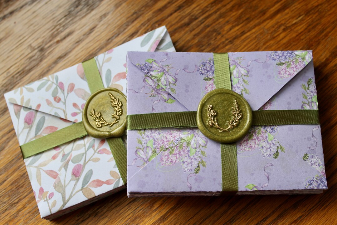 12pk Assorted Handmade Envelopes, Botanical Floral Design || Gift Card ...
