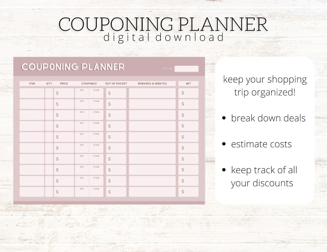 Couponing Breakdown Organizer and Trip Planner | Coupons, Discounts ...