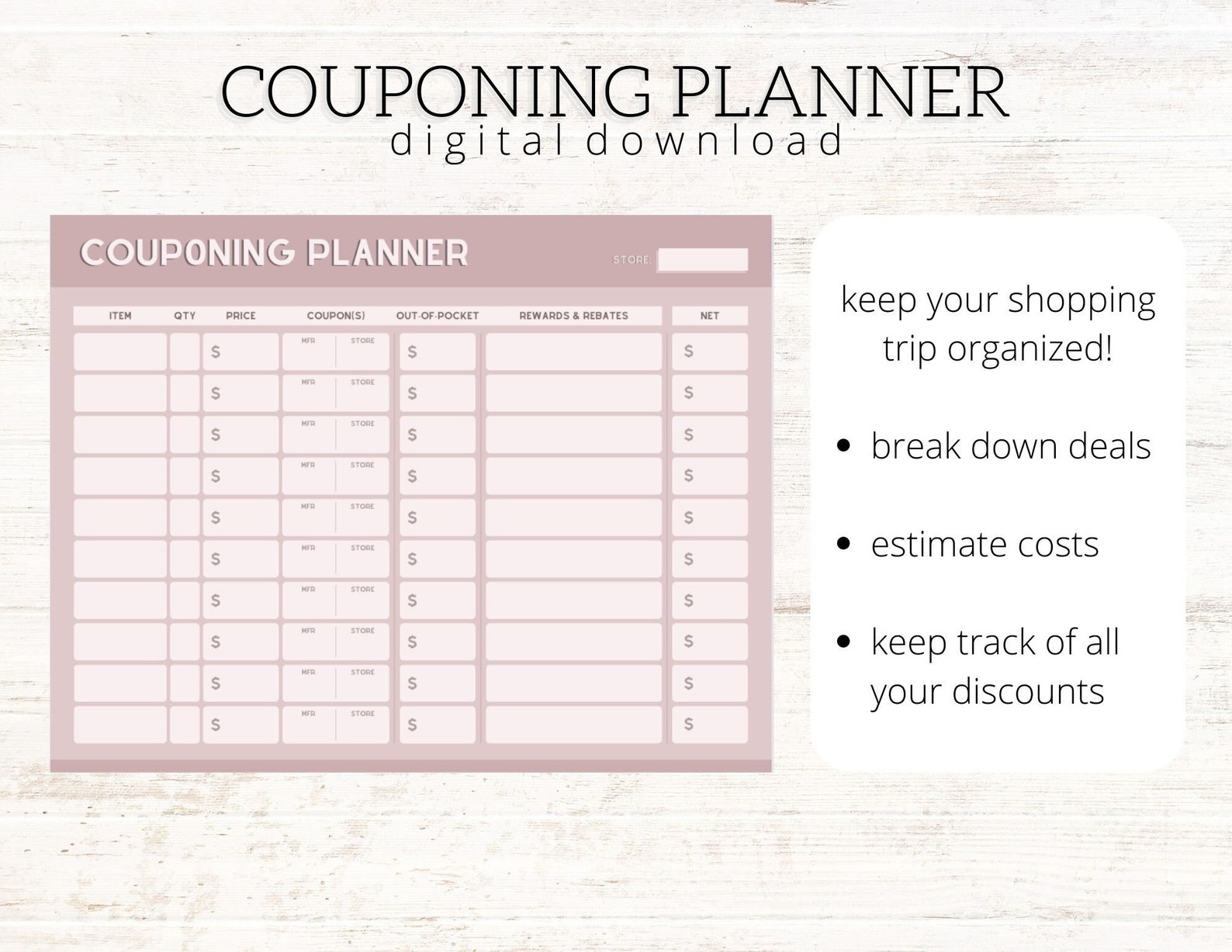 Couponing Breakdown Organizer and Trip Planner | Coupons, Discounts ...