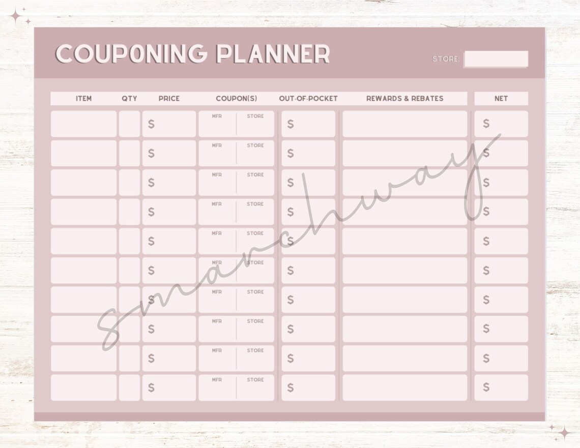 Couponing Breakdown Organizer and Trip Planner | Coupons, Discounts ...