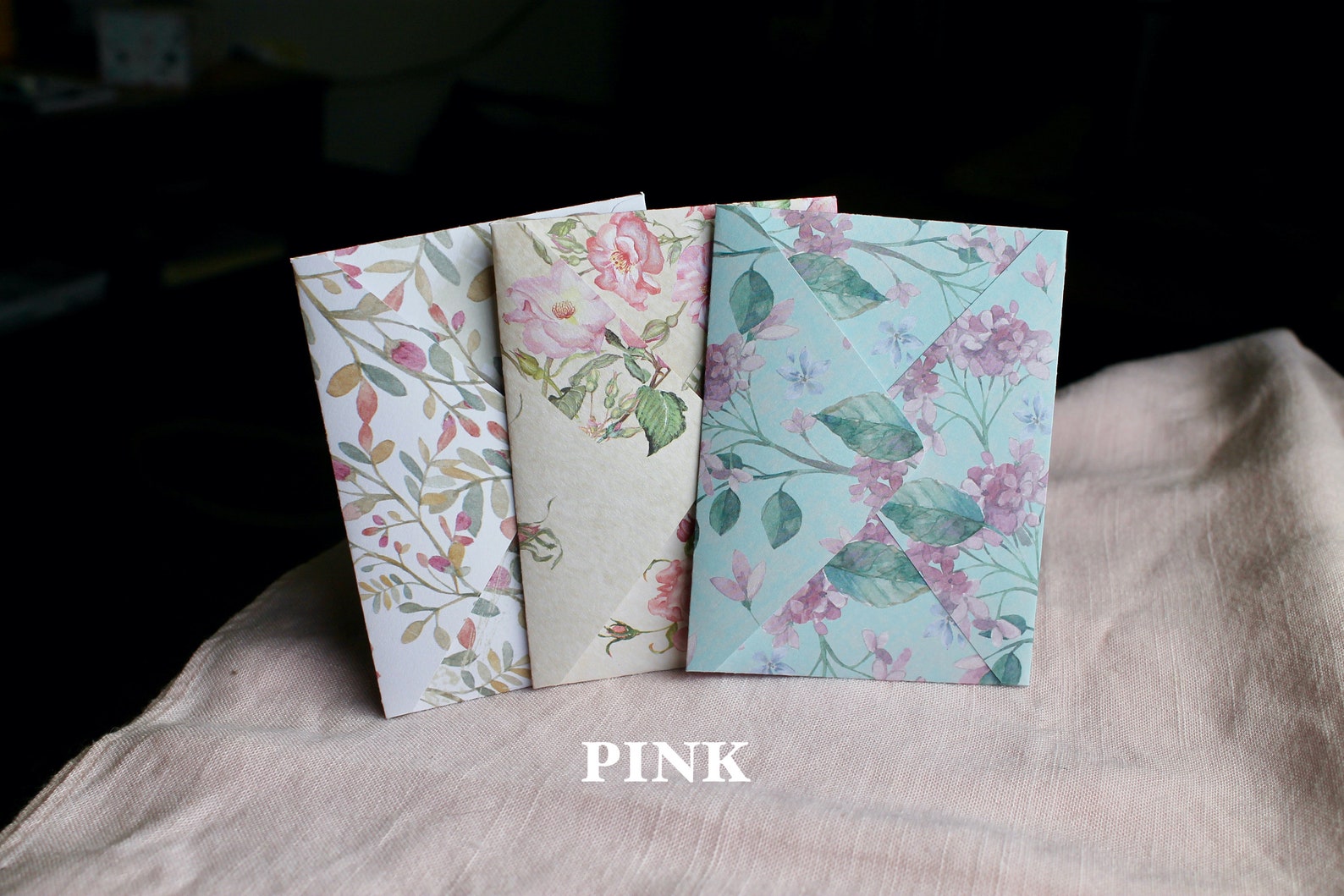 12pk Assorted Handmade Envelopes, Botanical Floral Design || Gift Card ...