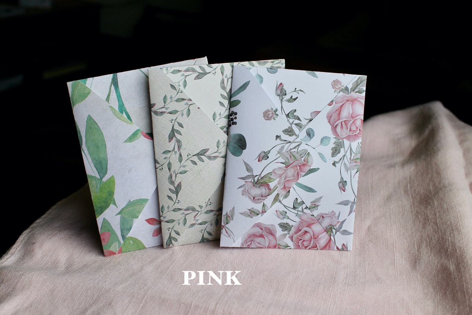 12pk Assorted Handmade Envelopes, Botanical Floral Design || Gift Card ...