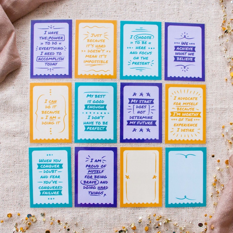 Positive Affirmation Cards Set of 12 • Transformation, Mindset ...