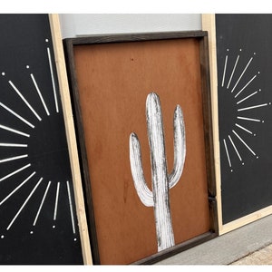 Cactus Rust Rustic Wood Sign - Etsy